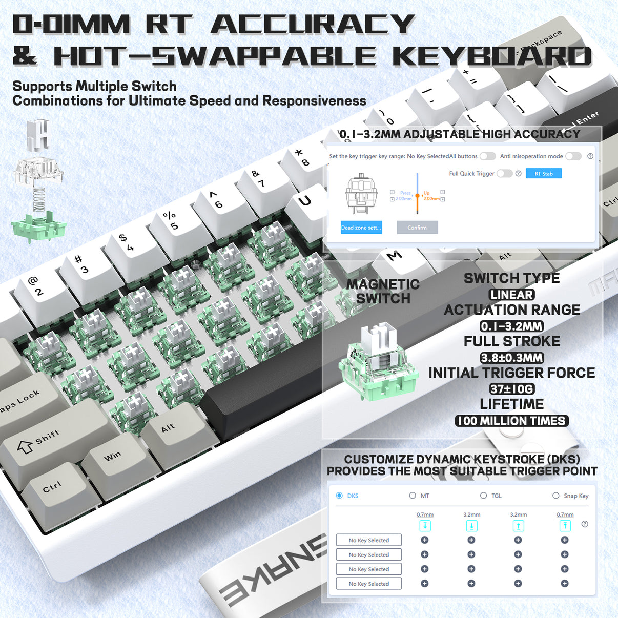 X60 HE Wireless Magnetic Keyboard | Rapid Trigger | 60% – MAMBASNAKE