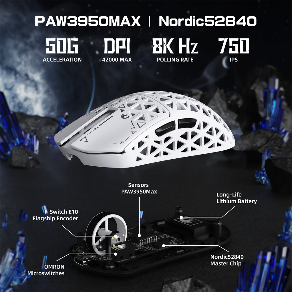 M5 Ultra Gaming Mouse With 8Khz Coiled Cable | MAMBASNAKE