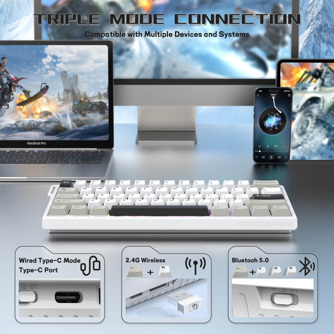 X60 HE Wireless Magnetic Keyboard | Rapid Trigger | 60% – MAMBASNAKE