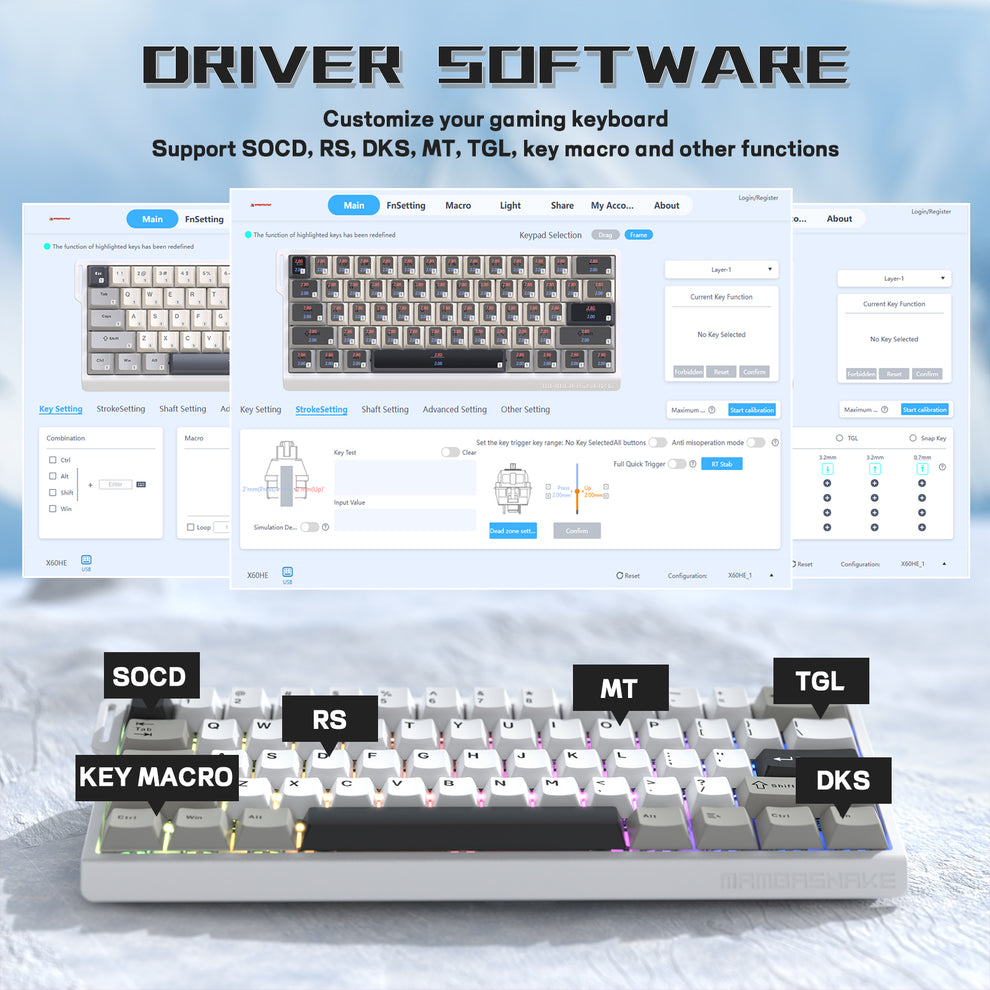 X60 HE Wireless Magnetic Keyboard | Rapid Trigger | 60% – MAMBASNAKE